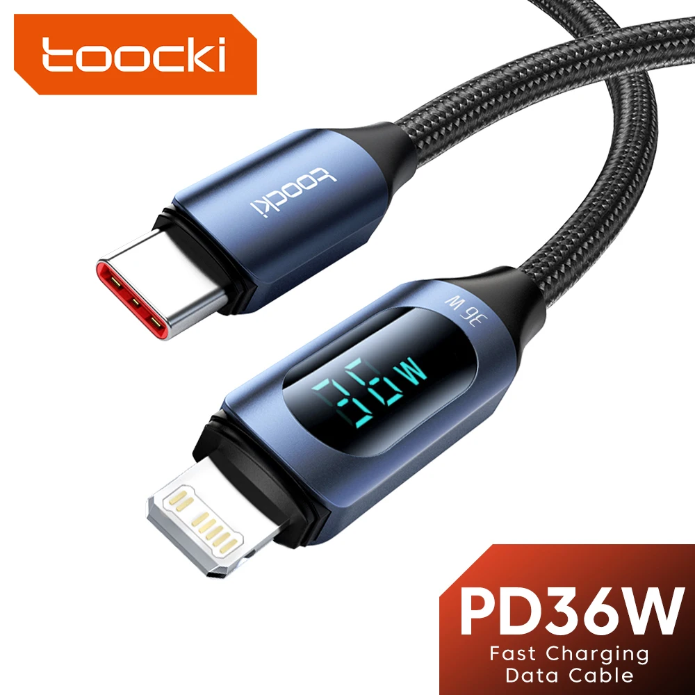 Toocki LED Display USB Cable For iPhone14 13 12 Pro Max Xs Plus Fast ...