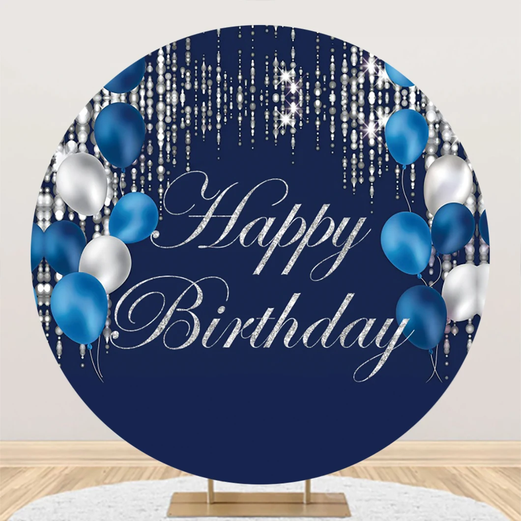 Birthday Banner Boy Happy Birthday Backdrop Banner, Blue And Gold ...