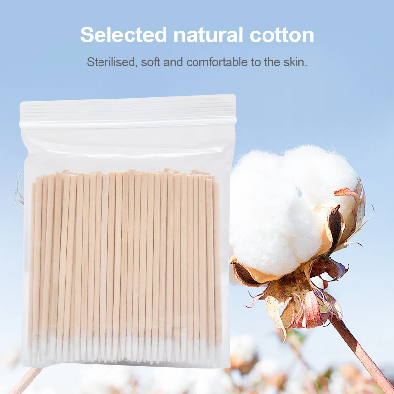 Disposable-Ultra-small-Cotton-Swab-Lint-Free-Micro-Brushes-Wood-Cotton ...