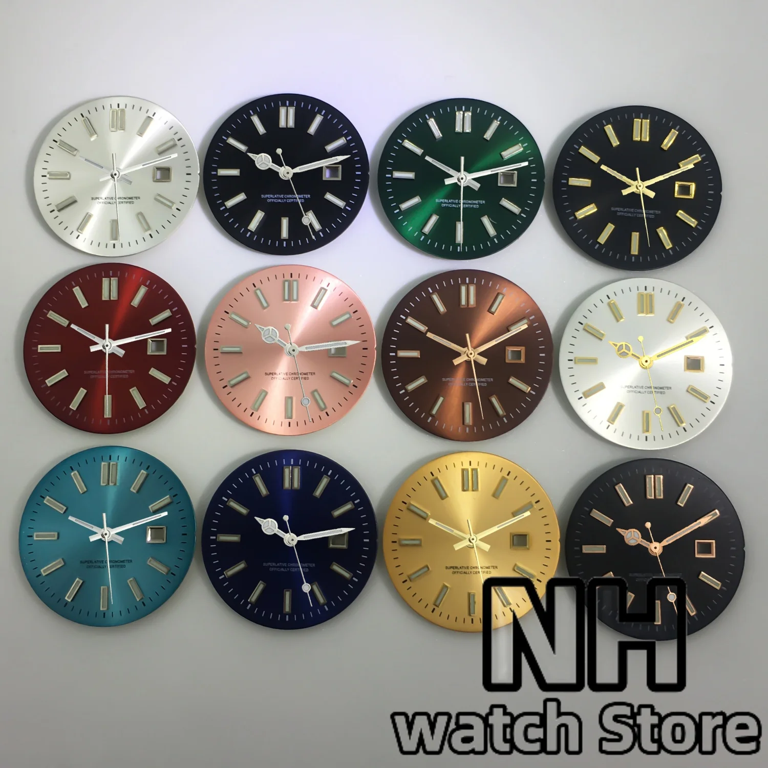 24.5MM Sunburst NH05 Watch Dial Hands Set Gold Rose Sticks Number Women ...