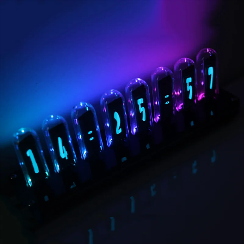 OLED LCD Screen Table Clock Nixie Glow Tube Clock Led WiFi DIY Digital ...