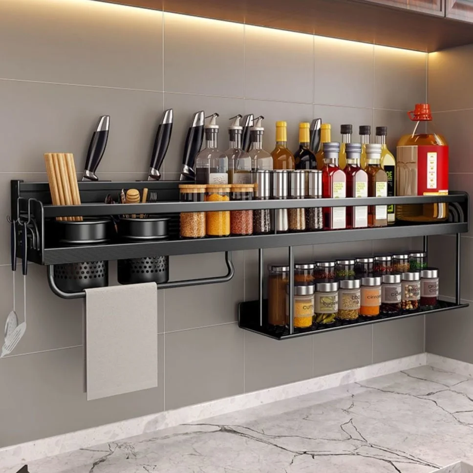 Aluminum-Kitchen-Storage-Shelf-Kitchen-Organizer-Shelf-Wall-mounted ...