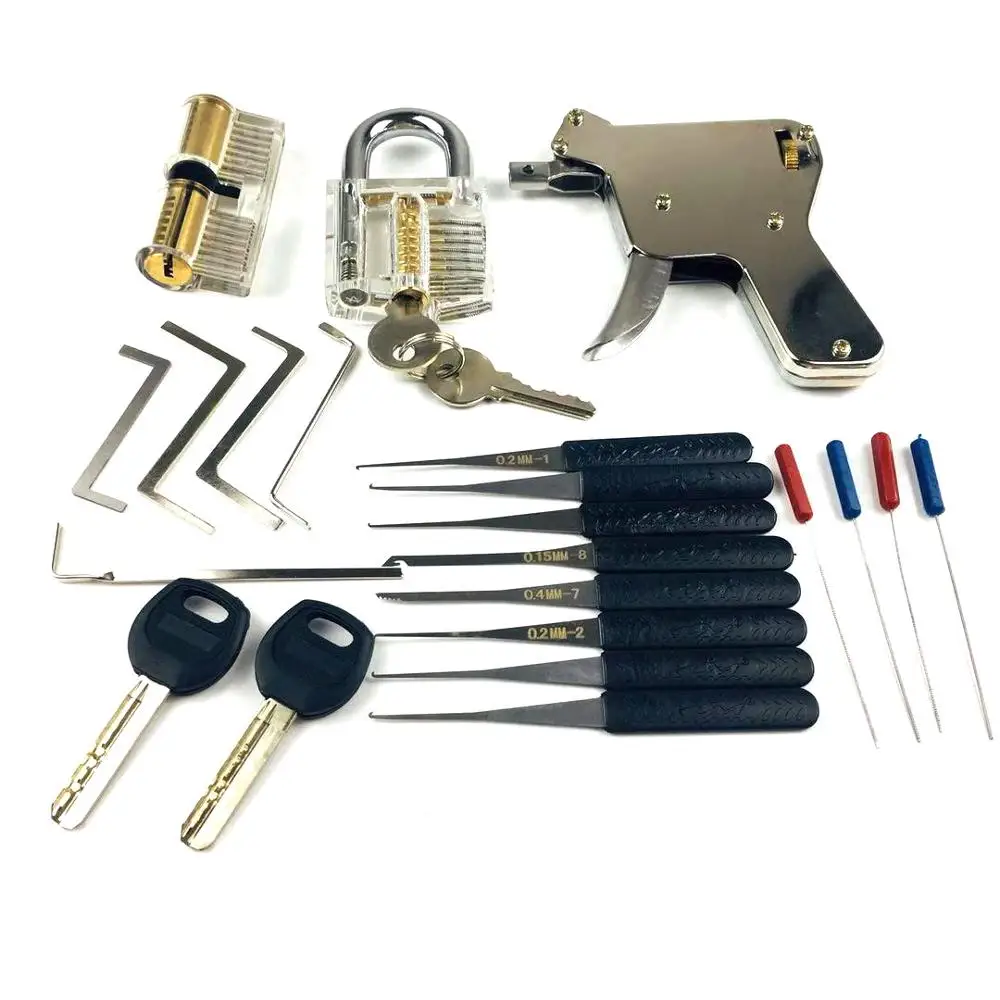Door lock opener combination kit unlocking tool kit transparent padlock ...