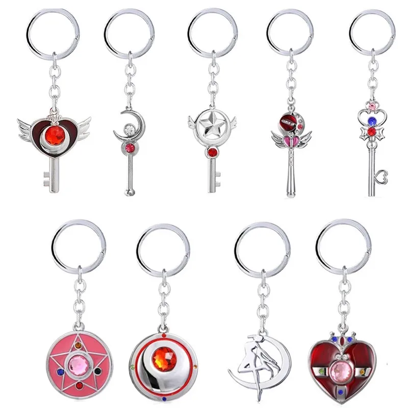 Fashion-Sailor-Moon-Keychain-Heart-Moon-Bow-Metal-Pendant-llavero-Key ...
