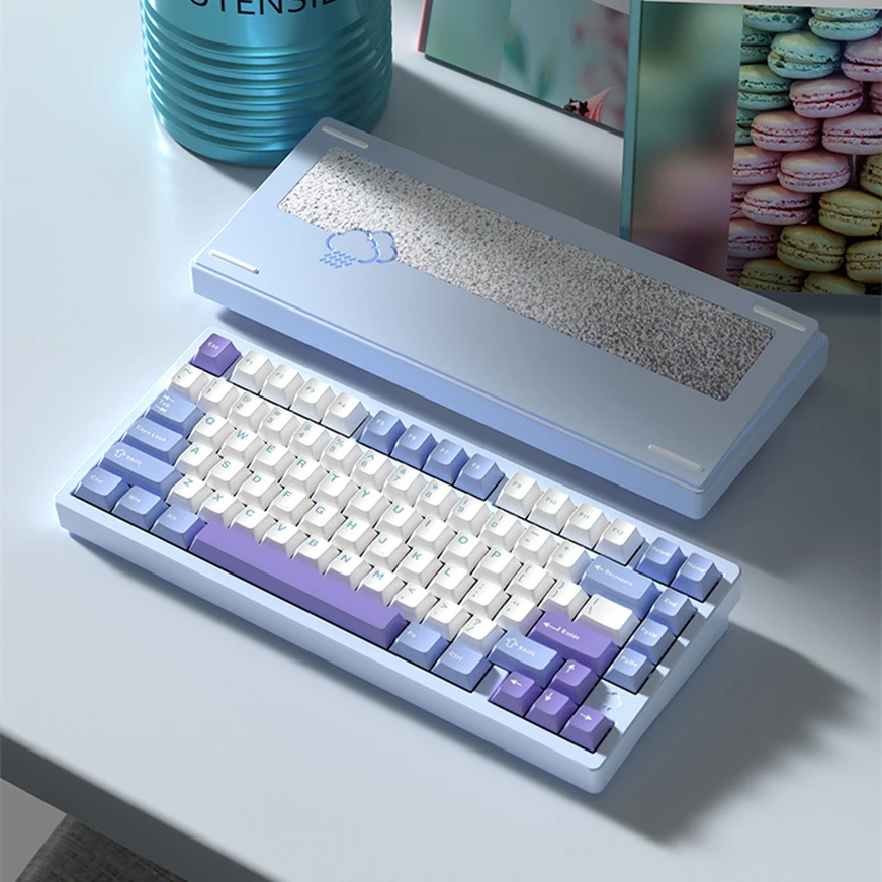 WOB-Rainy75-Mechanical-Keyboard-Aluminum-Alloy-Bluetooth-Wireless-Three-Mode-75-81-Keys-Hot-Swap ...