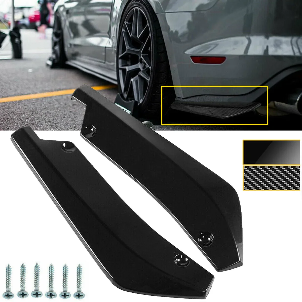 2PCS-Rear-Bumper-Splitter-Universal-For-Dodge-Charger-SXT-SRT ...