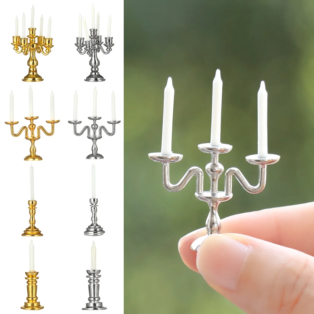 New 1:12 Dollhouse Candle Holder Miniature Candlestick Doll Accessories ...