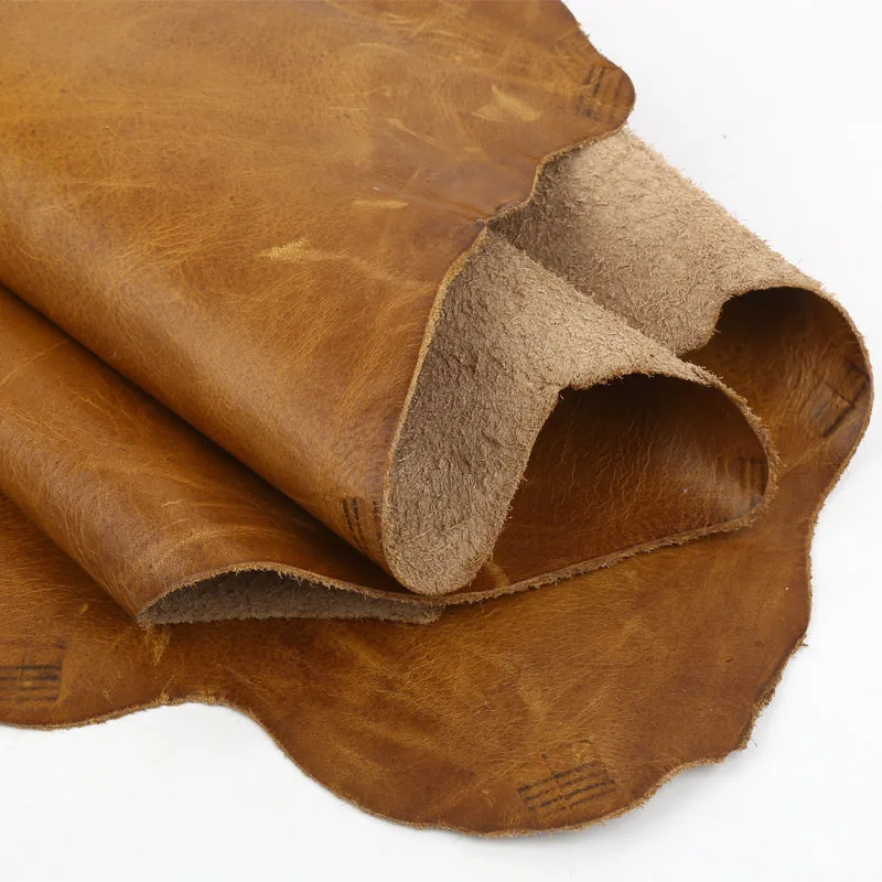 Retro-Cowhide-Leather-Raw-Leather-Light-Brown-Sofa-Furniture ...