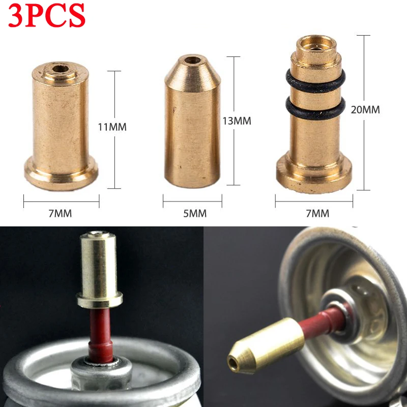 3X Reusable Brass Copper Nozzle Refill Butane Gas Adapter Inflatable ...