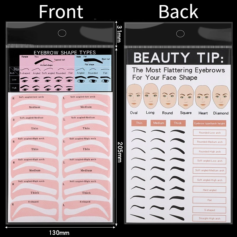 Arched Eyebrow Shapes Chart