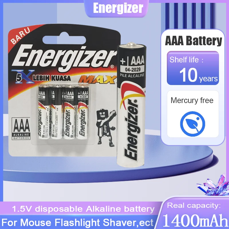 4pcs Original Energizer 1.5v Aaa Lr03 Battery Alkaline For Remote ...