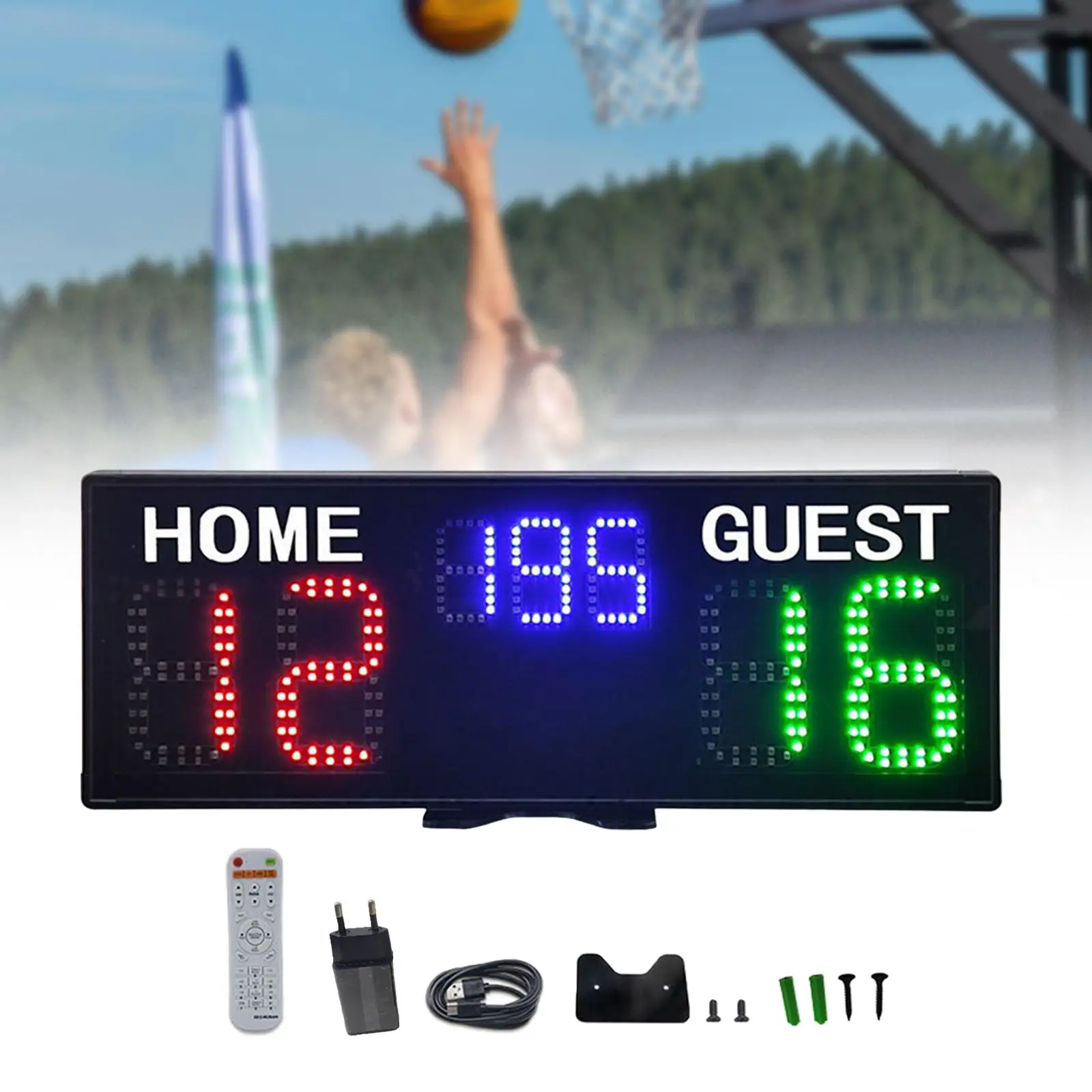 Electronic-Basketball-Scoreboard-Portable-Wall-Mount-Tabletop-Digital ...