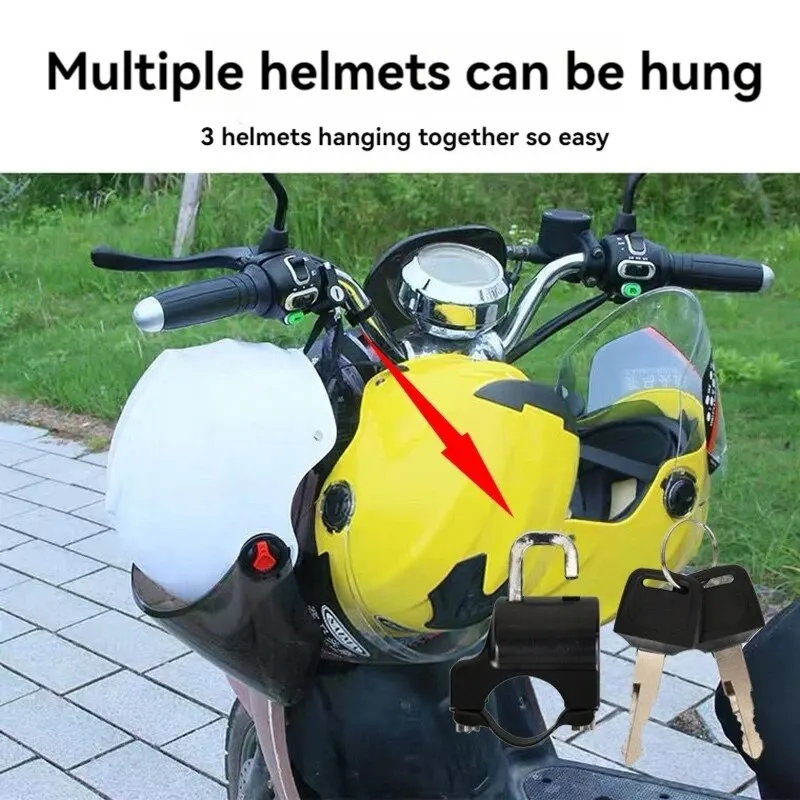 Electric-Car-Helmet-Anti-Theft-Lock-Fixed-Function-Handlebar-Lock-Hook ...