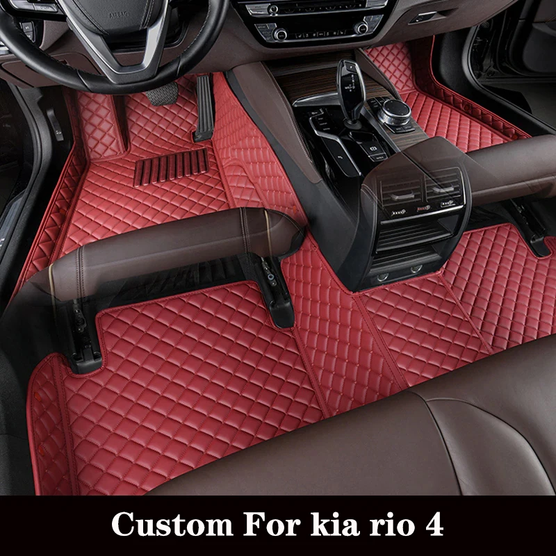 Custom-Car-Floor-Mat-For-Kia-Rio-4-2017-2018-2019-Diamond-Waterproof ...