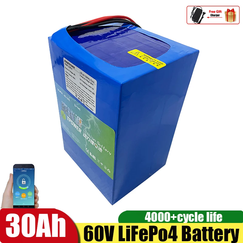 60v 30ah Lifepo4 Lithium Battery With Bms For Golf Cart Ebike Scooter ...