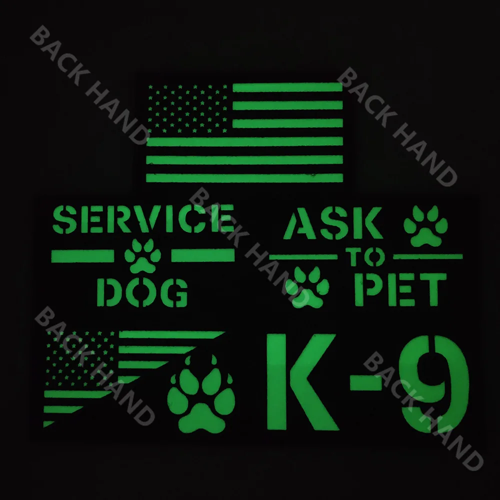 K9 Service Dog Ask to Pet Infrared IR Reflective Tactical Patch K-9 ...