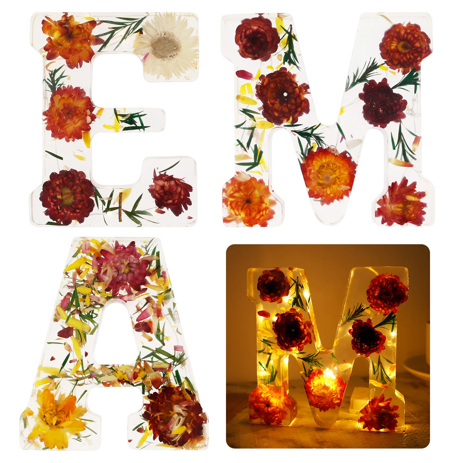 Floral-Resin-Night-Light-Pressed-Flower-Resin-Letters-with-LED-Light ...