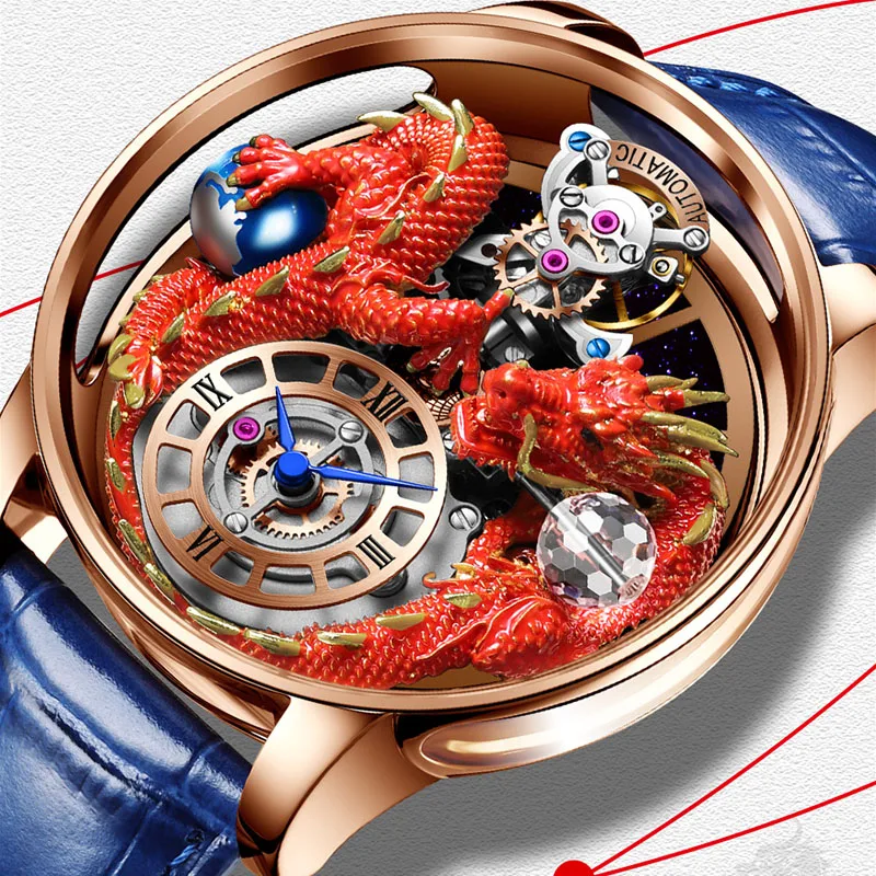 PINDU-Design-New-3D-Dragon-Earth-Theme-Quartz-Watches-Men-Celestial ...