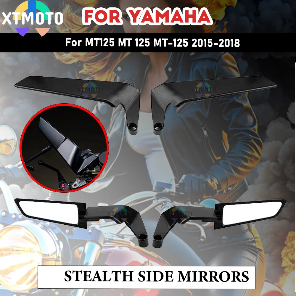 For-YAMAHA-MT125-MT-125-MT-125-2015-2018-Motorcycle-Mirrors-Stealth ...