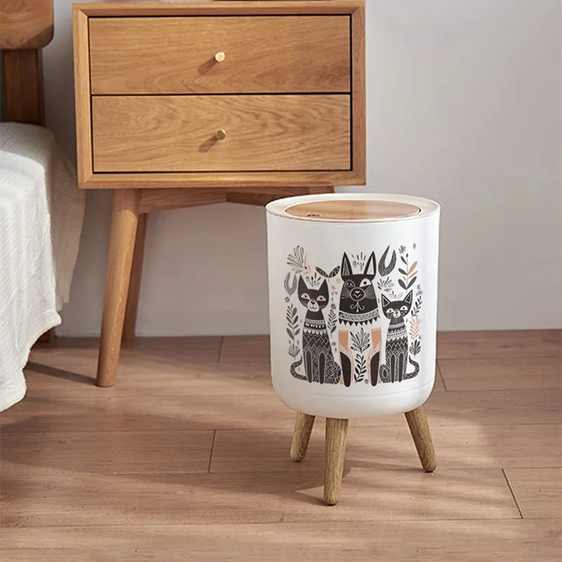 High-Foot-Press-Dustbin-com-tampa-balde-de-lixo-lixeira-coberta-para ...