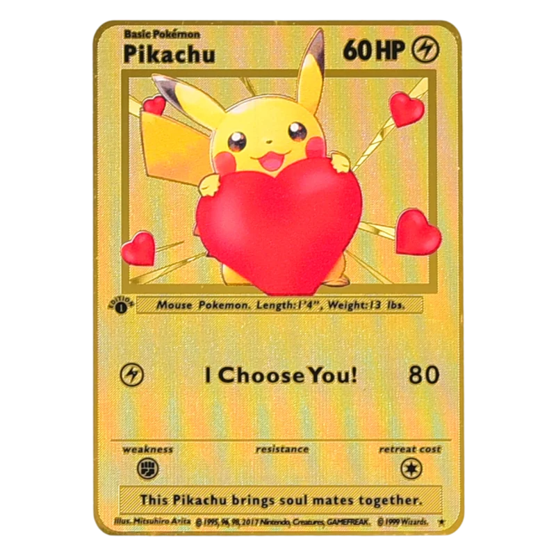 Generic Pokemon English Metal Card Anime Characters Collection Battling ...