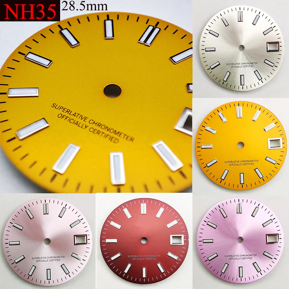 28-5mm-NH35-Movement-Dial-Green-Emitting-Suitable-for-NH35A-NH36A ...