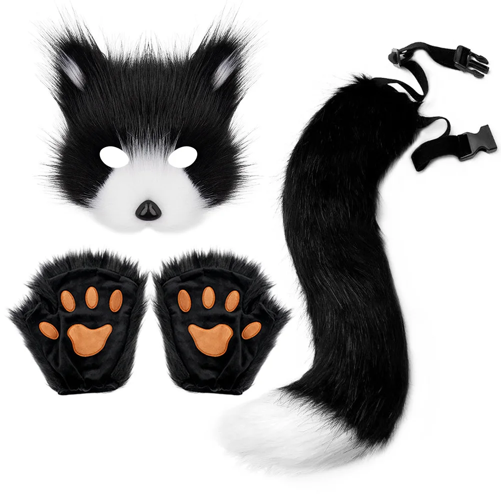 Therian-Mask-Tail-Gloves-Set-Halloween-Cosplays-Costume-Accessorie-Fox ...