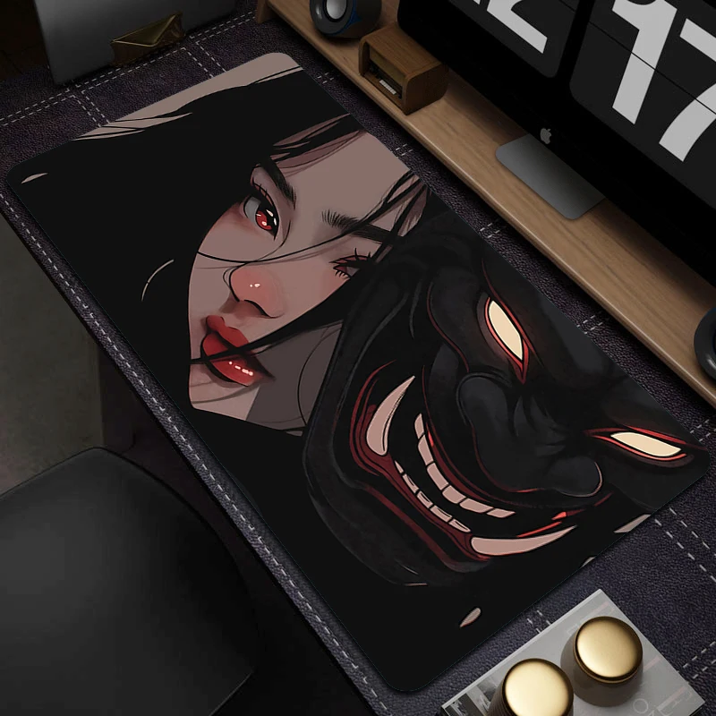 Gamer-Mouse-Pad-Oni-Devil-Mask-Rubber-Mouse-Mat-Anime-Girls-Large ...