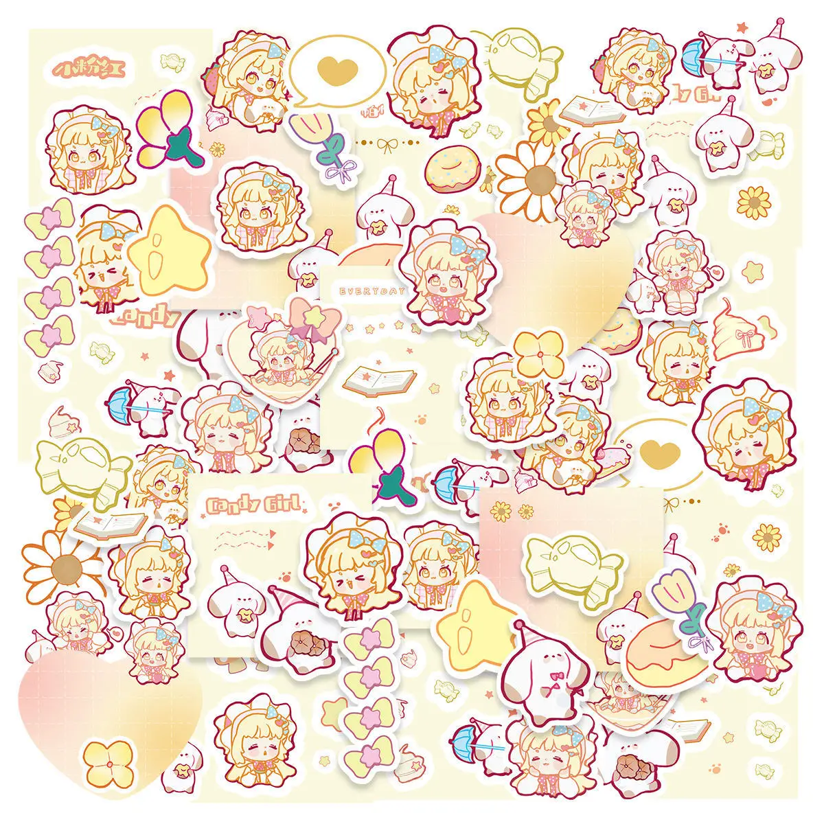 48pcs-Multi-style-Creative-Decorative-Stickers-Cute-Cartoon-Characters ...