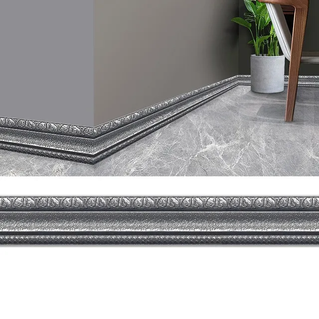 230cm 3D Pattern Sticker Wall Trim Line Skirting Border Decor Self ...