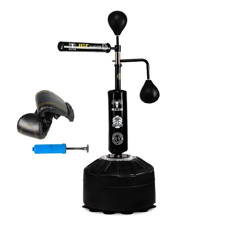 Free-Standing-Punching-Spinning-Bar-com-Dual-Punching-Bag-MMA-Boxing ...