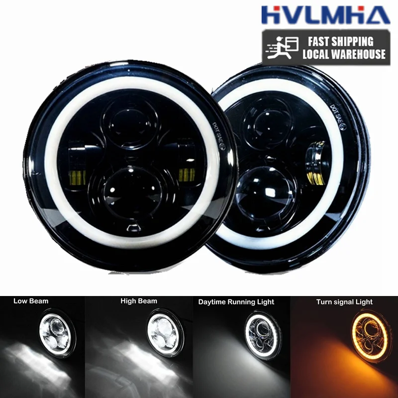 7-Inch-LED-Headlights-Filed-4x4-For-Lada-Niva-Urban-Off-road-Angle-Eyes ...