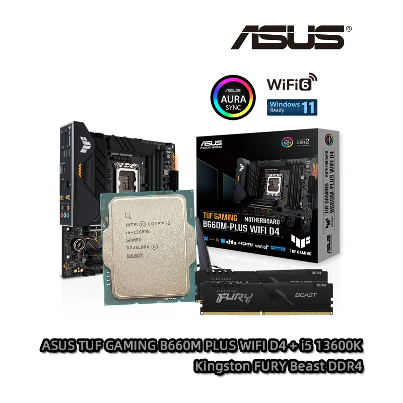 Intel-i5-13600K-CPU-ASUS-TUF-GAMING-B660M-PLUS-WIFI-DDR4-Motherboard ...