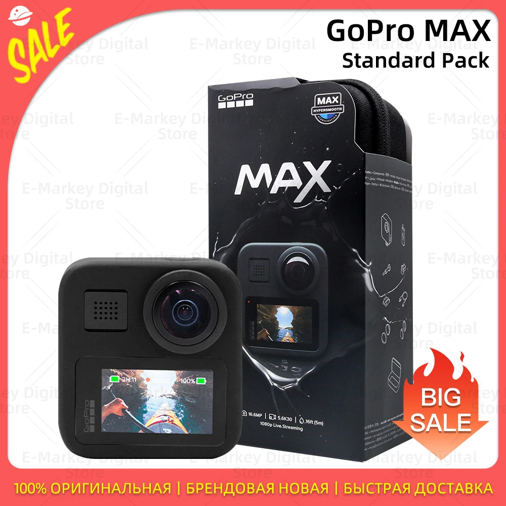 GoPro MAX Action Camera 360with Touch Screen Spherical 16MP 5.6K30 ...