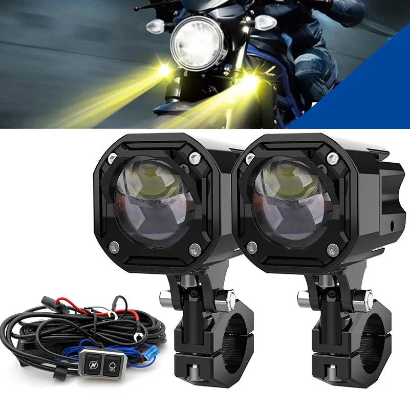 1set Motorcycle Headlight Fog Lights Led Auxiliary Driving Light ...