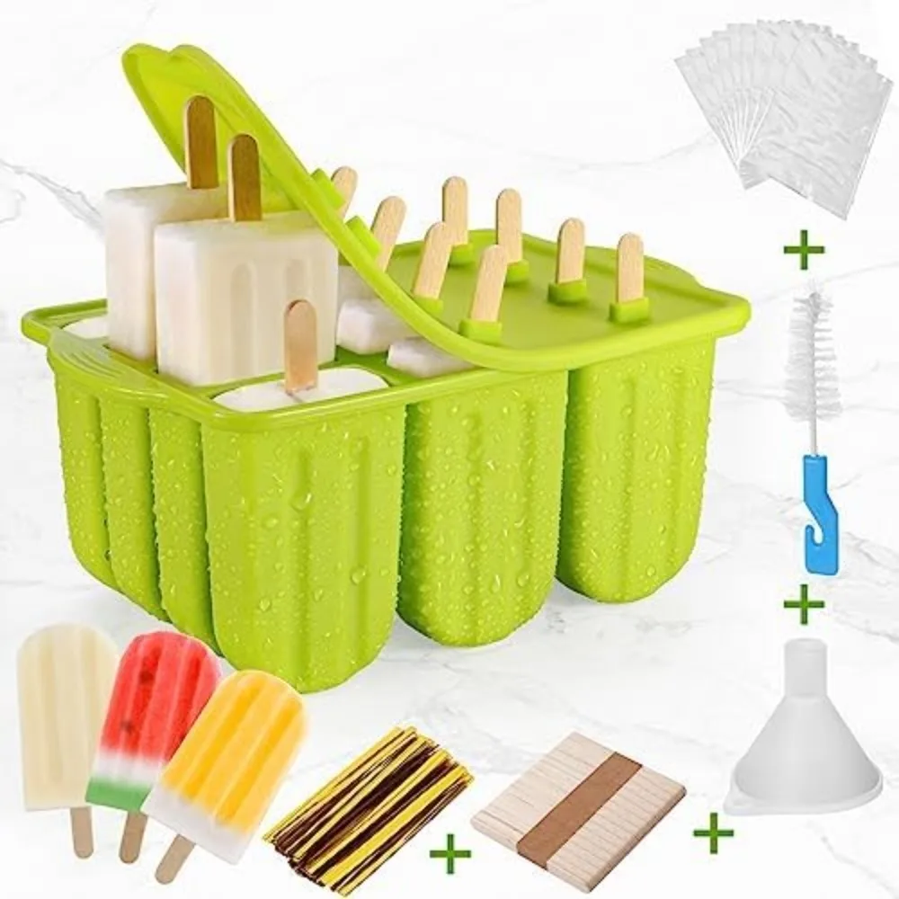 153pcs/set Silicone Popsicles Molds 12 Cavities Easy-Release Homemade ...