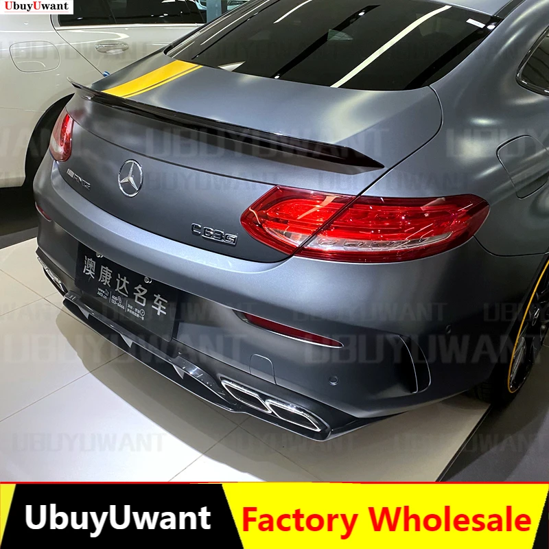 For Mercedes W205 Carbon Fiber Rear Bumper Tail Spoiler For Benz C Class W205/a205/c205 2 Doors ...