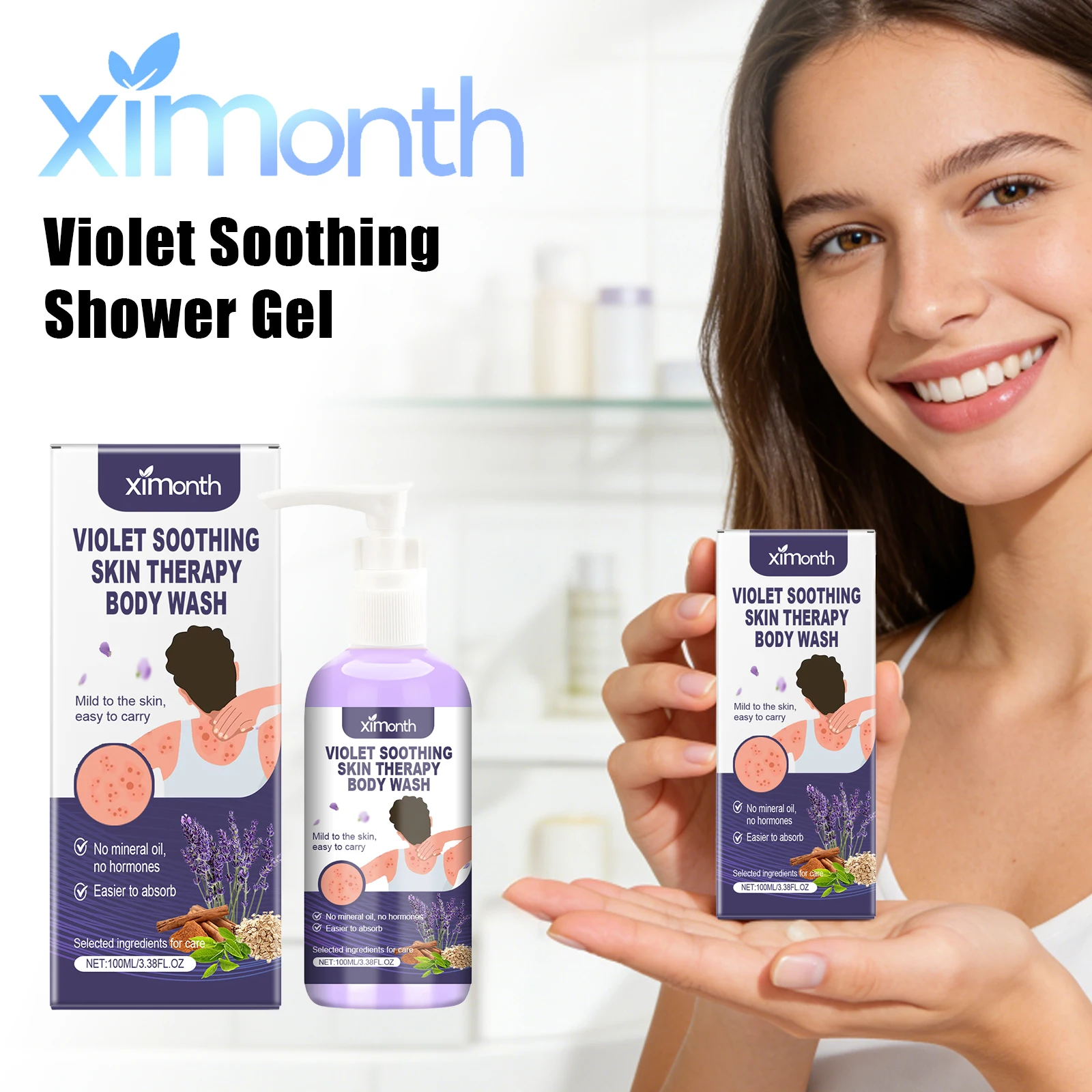 Violet Shower Gel Unique Fragrance Gentle Cleaning Easy Foaming ...