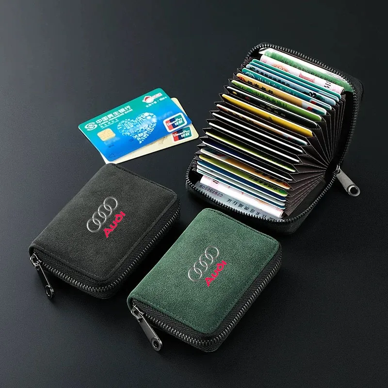 Leather Car Driving Document ID Passport Wallet Card Purses for Audi RS ...