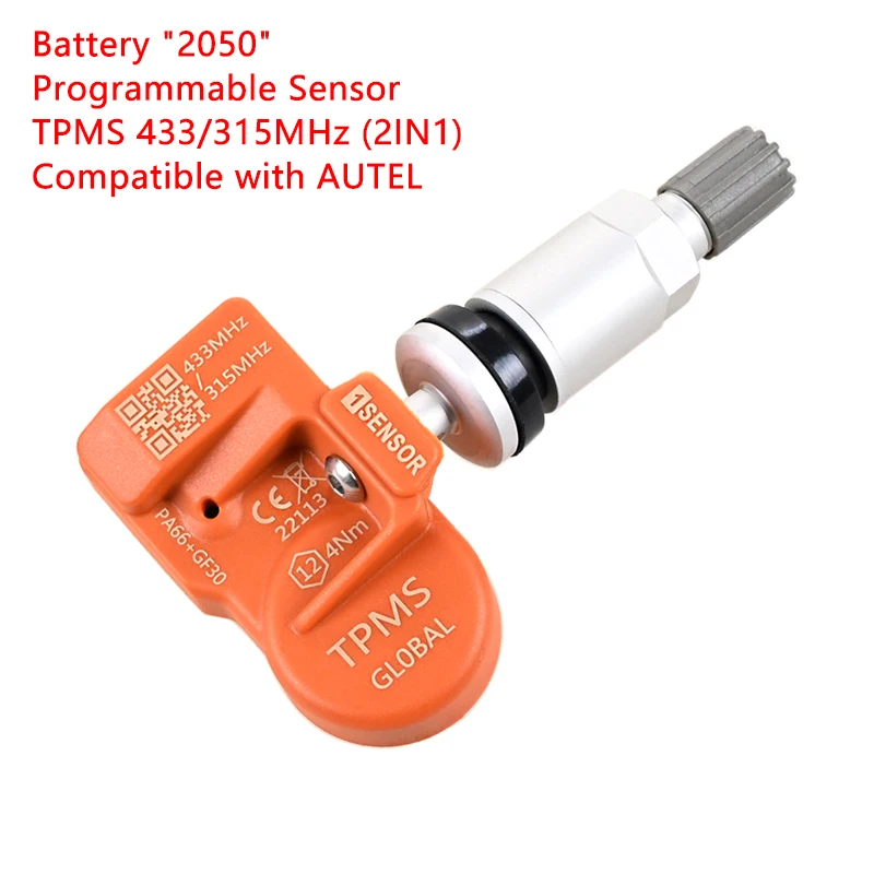 TPMS-Programmable-Sensor-315-433MHz-2in1-Metal-Battery-2050-Tire ...