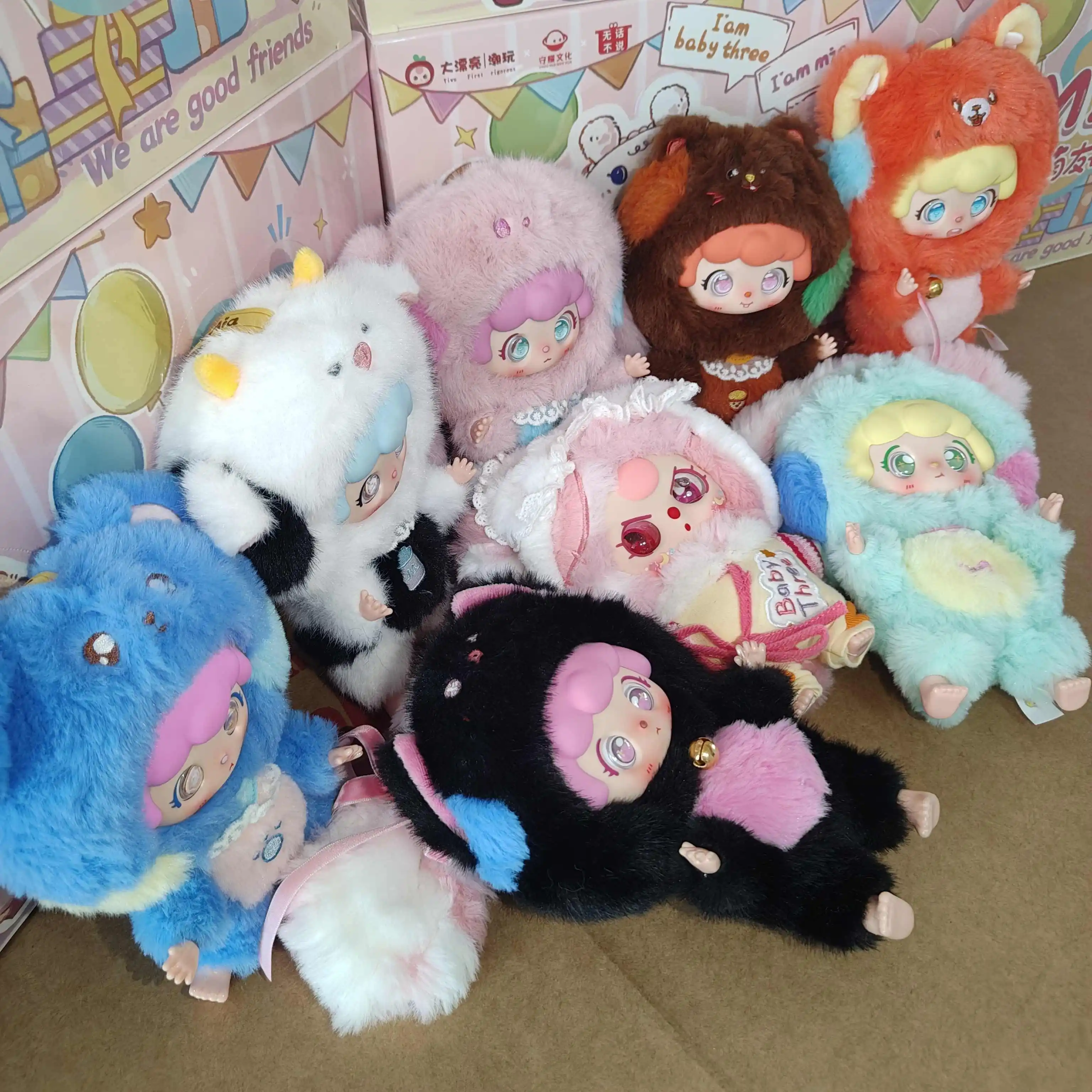 Kawaii Baby Three Mia Cute Friends Diary Series Blind Box Keychain ...