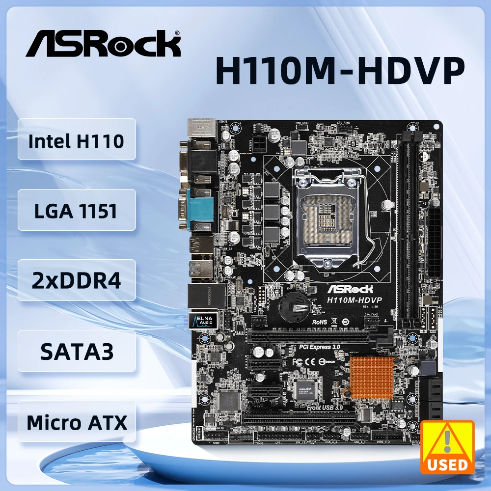 ASRock-H110M-HDVP-Motherboard-Intel-H110-LGA-1151-support-i5-7600-i5 ...