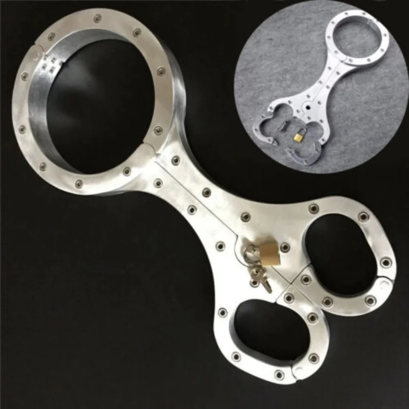 Aluminium-Alloy-Bondage-Pillory-Cangue-Neck-Collar-Handcuffs-Wrist ...