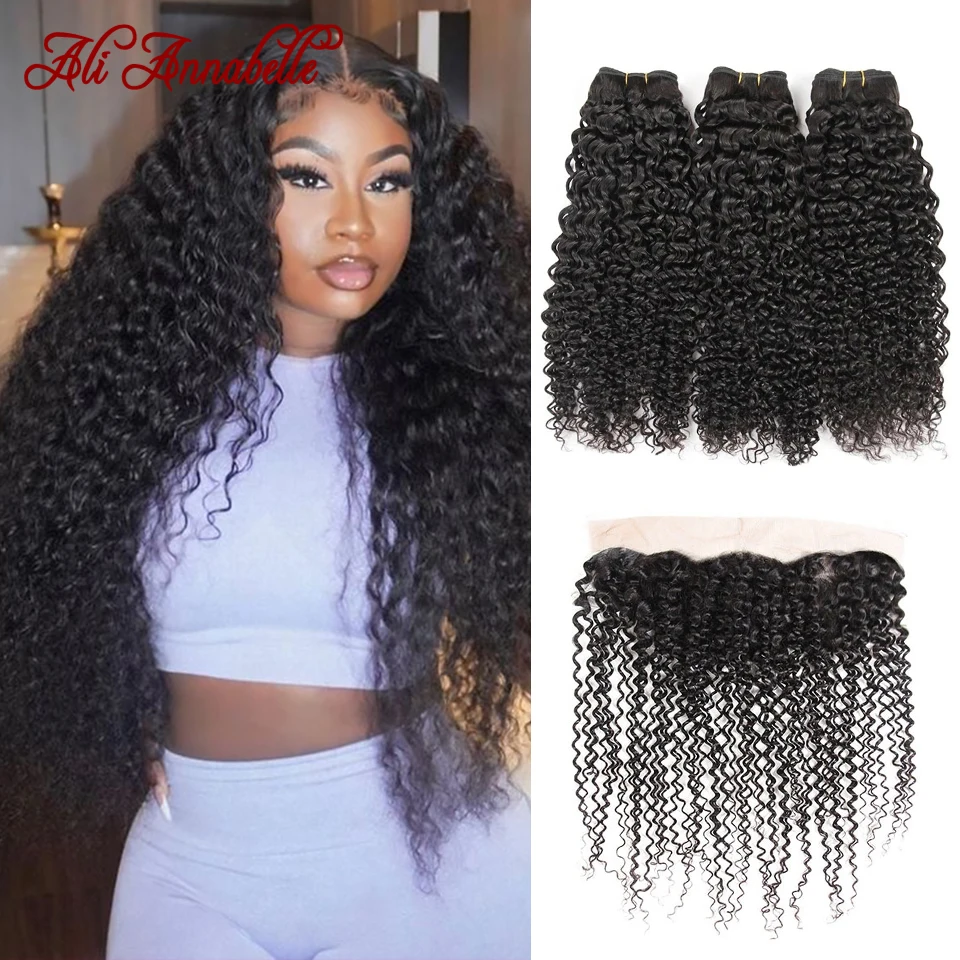 ALI-ANNABELLE-Curly-Hair-Bundles-With-Frontal-13x4-Transparent-Lace ...