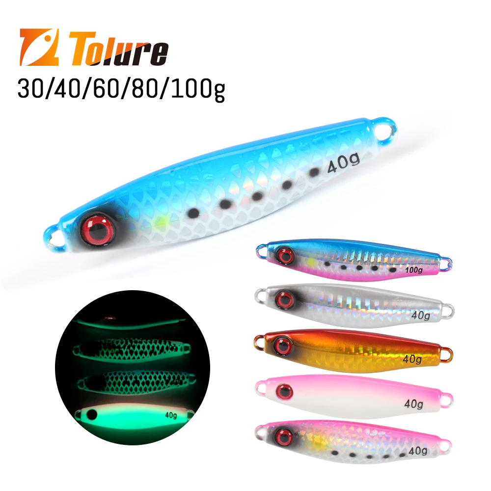 TOLU-NEW-3D-Eyes-Fast-Sinking-Metal-Jig-Lure-30g40g60g80g100g-Saltwater-Shore-Casting-Fishing ...