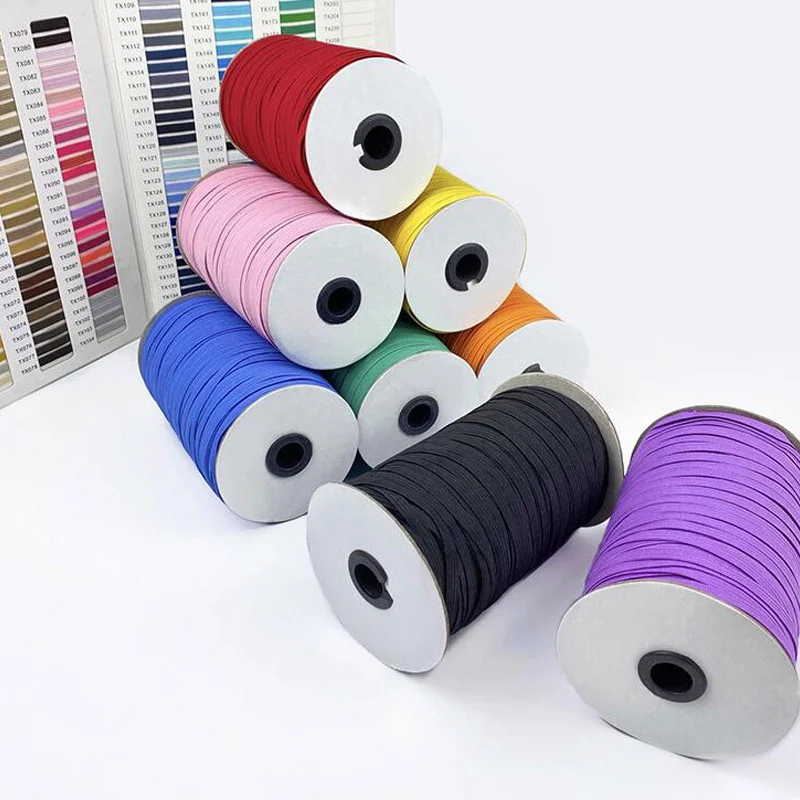 1Roll 3mm 5mm 6mm 9mm 12mm Colorful Elastic Ribbon Flat Elastic Band ...