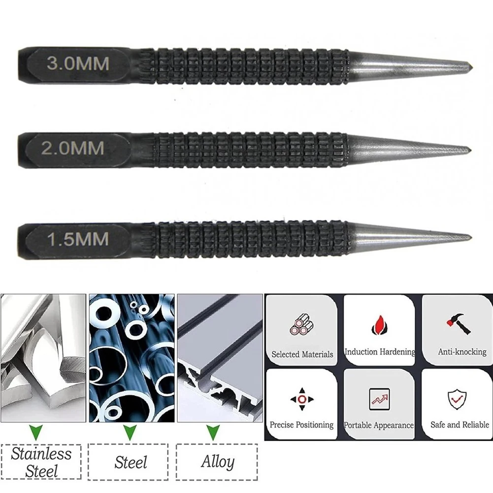 1/3pcs Alloy Steel Center Punch Steel Scriber Marke Metal Wood Marking ...