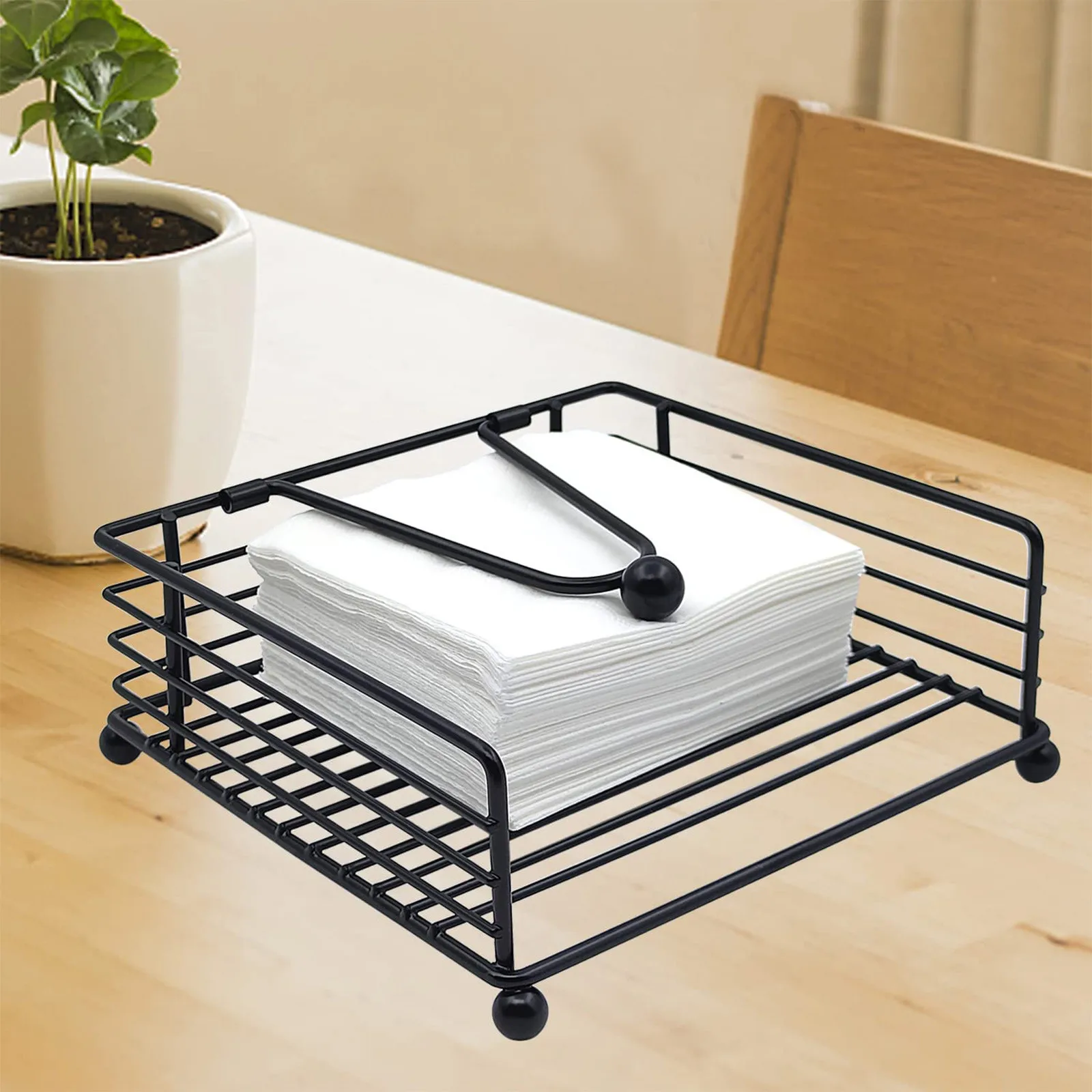 Flat-Napkin-Holder-Metal-Kitchen-Napkin-Holder-With-Weighted-Tension ...