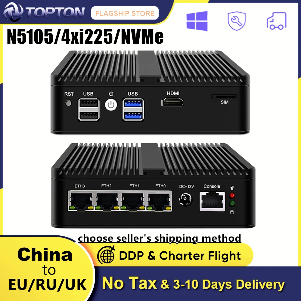 Pfsense Firewall N5105 Router 4x Intel I225-v B3 2.5g Lan 2xddr4 Nvme ...
