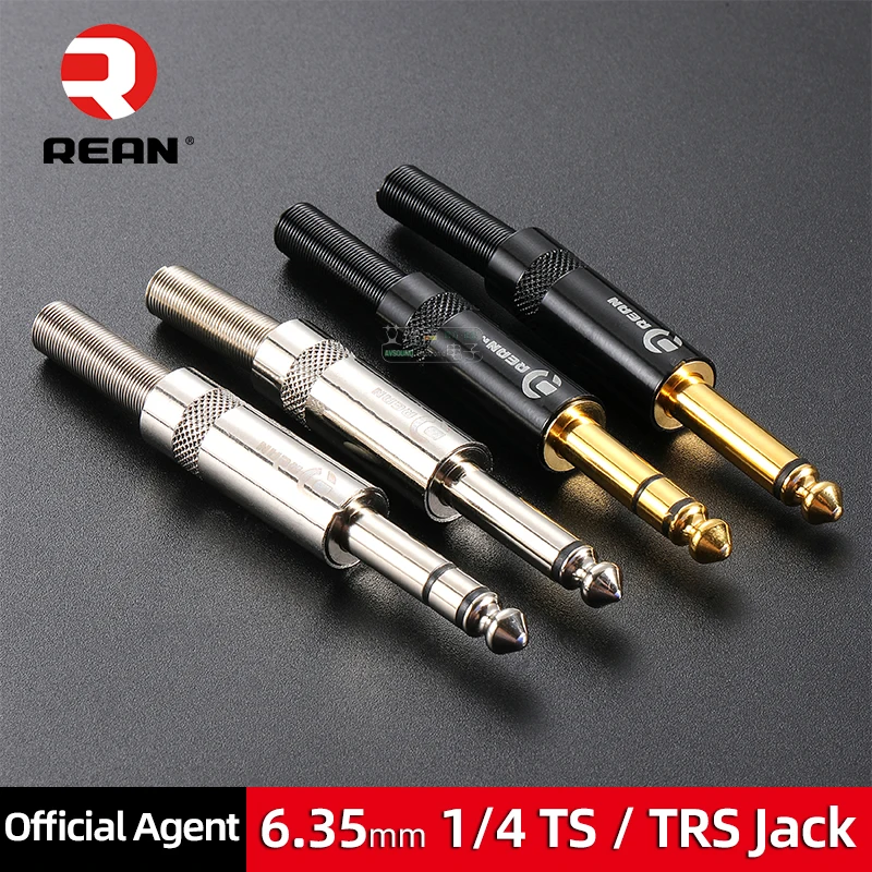 Neutrik's REAN jack 6.35mm TRS Stereo 3 Pole Gold Plated 1/4'' TS Mono ...